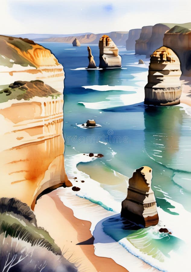 A Painting of the Twelve Apostles. Generative AI Stock Illustration ...