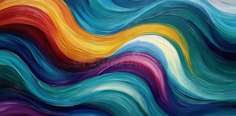 Painting in Vibrant Hues and Abstract Art, Abstract Art, Digital Art ...