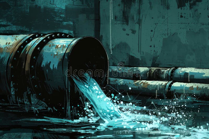 A Painting of Water Pouring Out of a Barrel. Suitable for Various ...