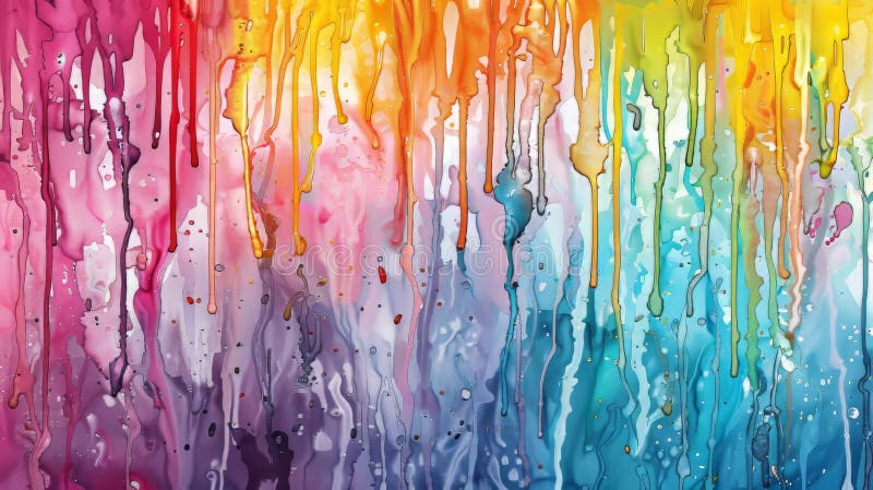 Painting with Watercolor Drips and Grunge Texture. Stock Image - Image ...