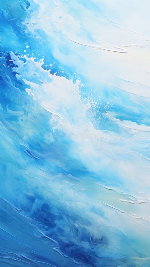 A Painting of a Wave in Blue and White Stock Image - Image of person ...