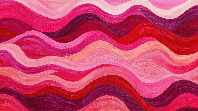 A Painting of a Wave Pattern with Red and Pink Colors Stock ...