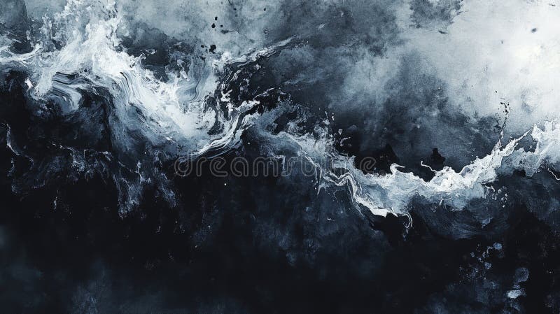 A Painting of a Wave with a Splash of Water Stock Illustration ...