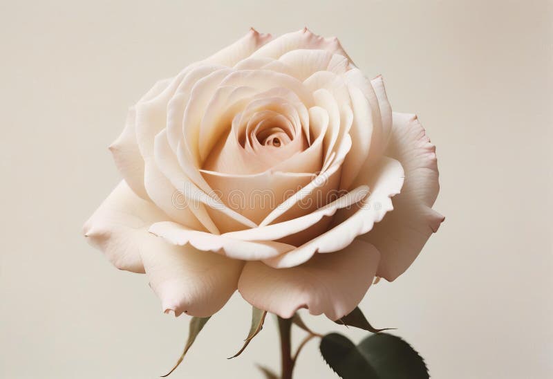 A Painting of a White, Beige Rose Stock Illustration - Illustration of ...