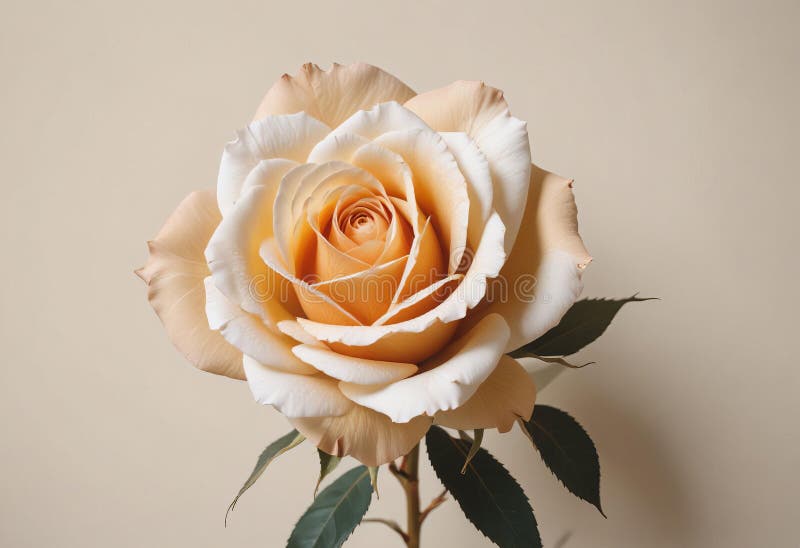 A Painting of a White, Beige Rose Stock Illustration - Illustration of ...