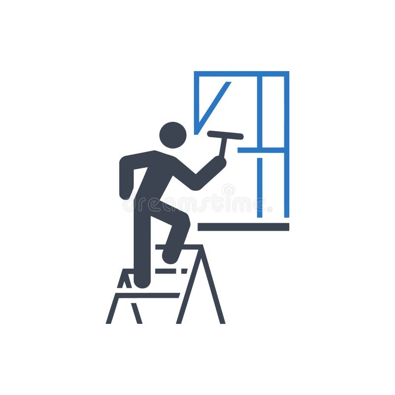 Painting Window Icon stock vector. Illustration of ladder - 373152187