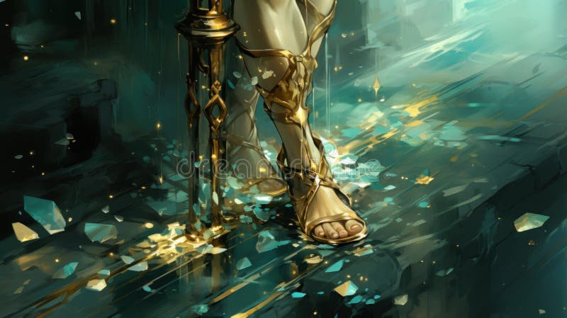 A Painting of a Woman Holding a Sword. Generative AI Image. Stock ...