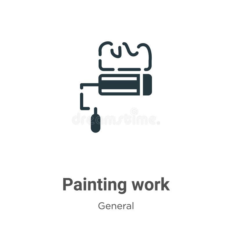 Painting Work Vector Icon on White Background. Flat Vector Painting ...