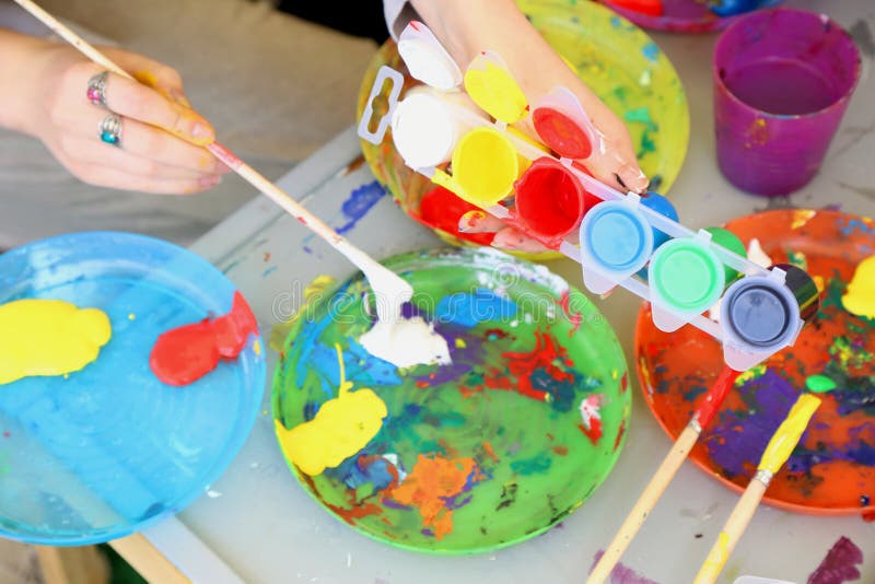 Painting workshop stock image. Image of artistic, decorating - 77797811