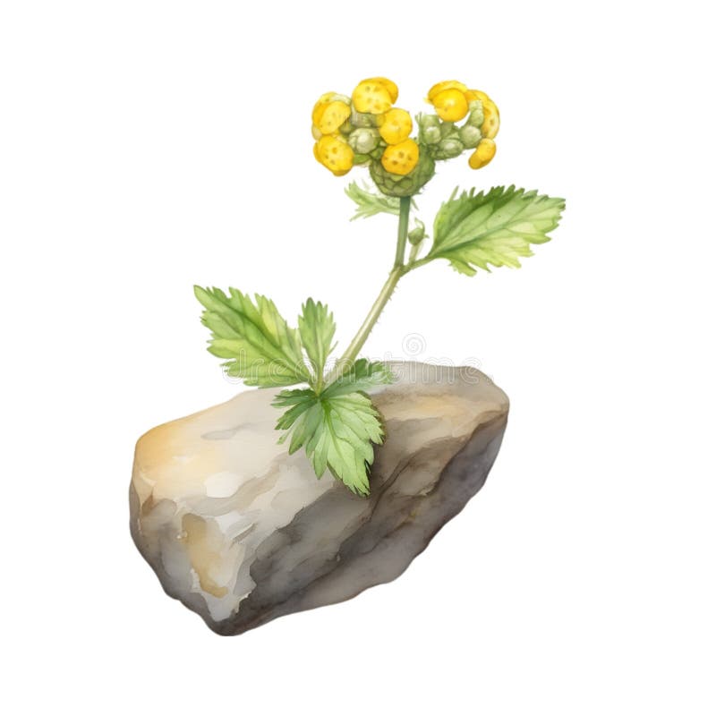 A Painting of the Yellow Rattle Plant. Ai-Generated. Stock Photo ...