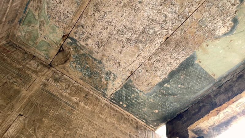 Decoration of the Ceiling of the Temple of Edfu Stock Video - Video of ...
