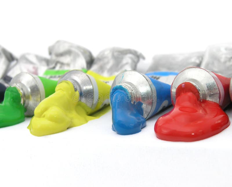 Primary colors oil paint stock photo. Image of draw, acrylic - 9955948