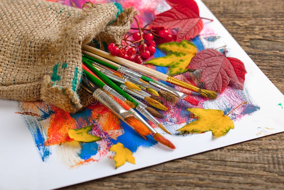 Paints and brushes stock image. Image of artist, creative - 62725587