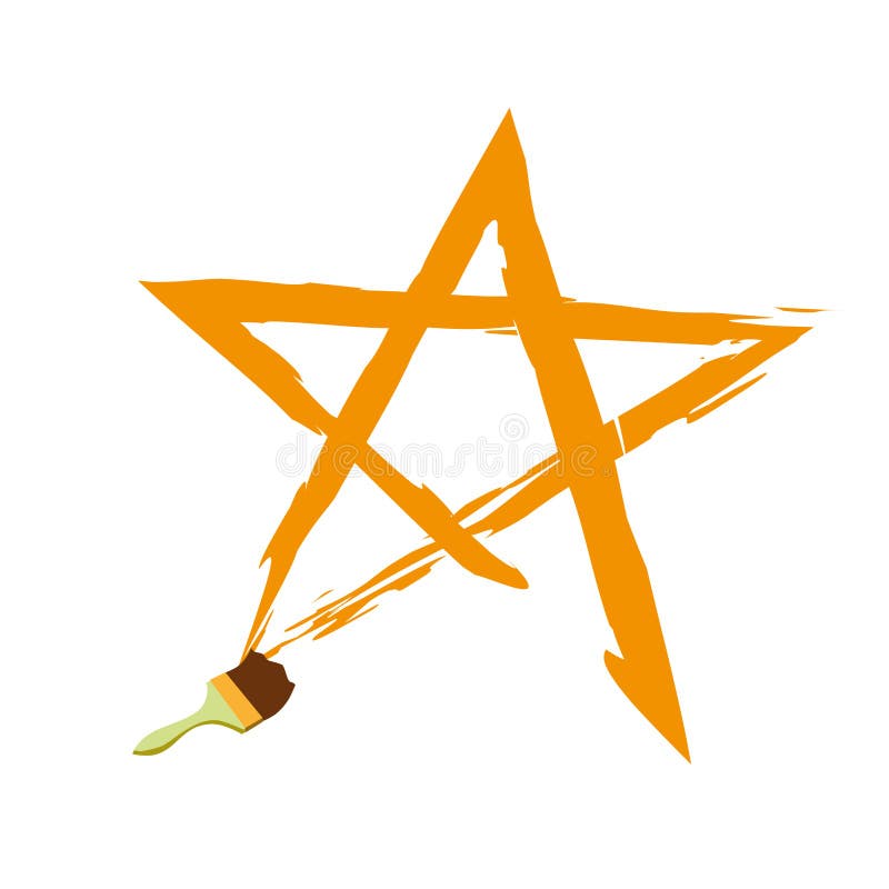 Paints and Brushes, Star,vector Illustrations, White Background Stock ...