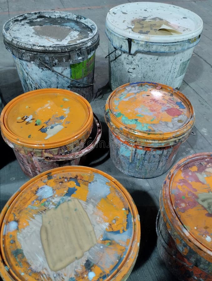Paints, Cans of Paint, Artist S Workshop Stock Image - Image of artist ...