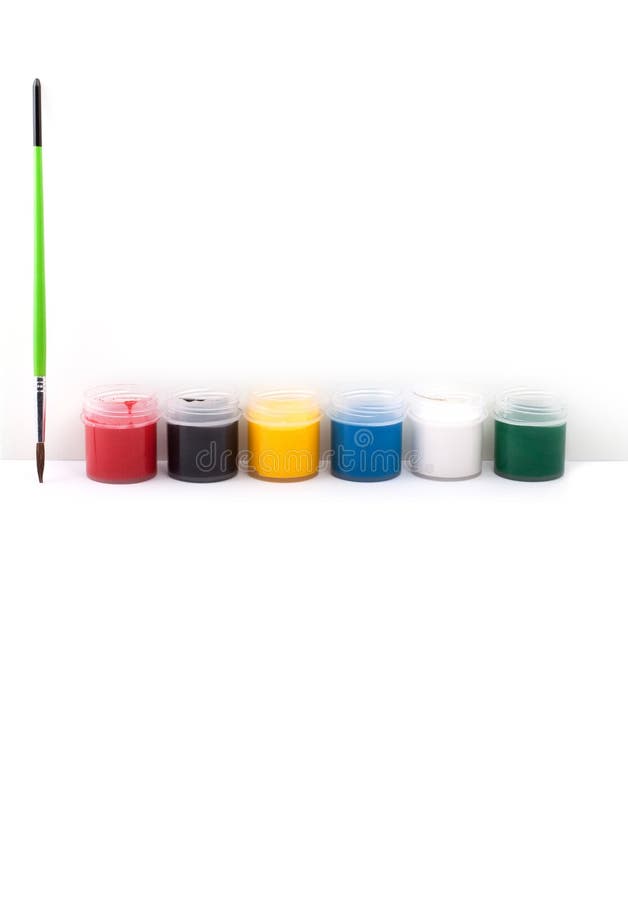 Paints with paintbrush stock photo. Image of watercolor - 191631842