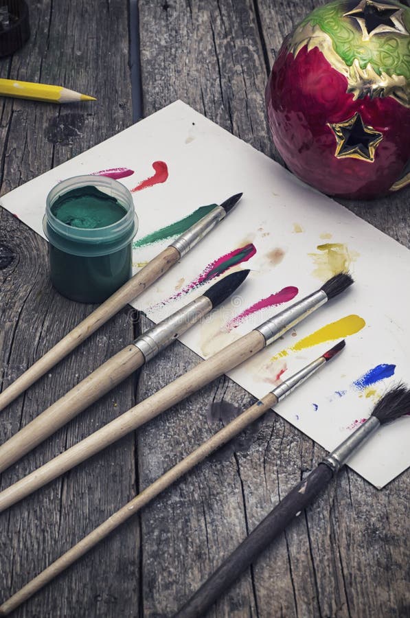 Paints for painting stock photo. Image of flora, brightpalette - 38669408