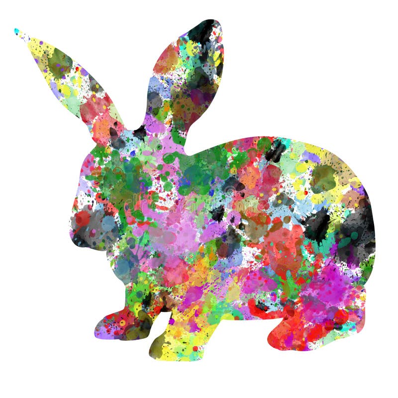 Paint Splash Bunny Rabbit stock illustration. Illustration of bunny ...