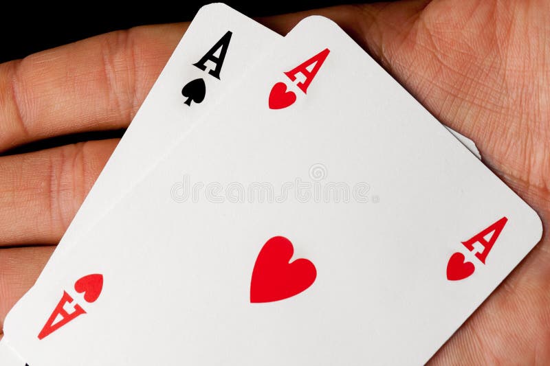 Poker Chips W Pair Aces Hand Stock Photos - Free & Royalty-Free Stock ...