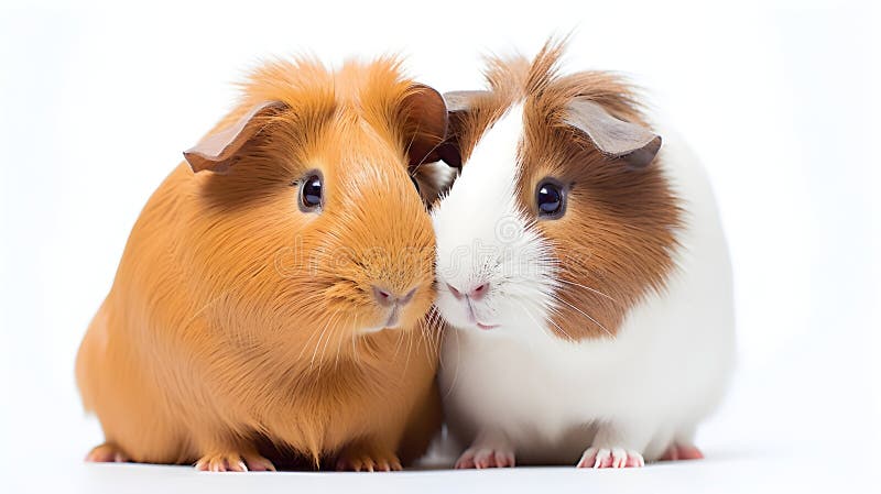 A Pair of Affectionate and Friendly Guinea Pigs Stock Illustration ...