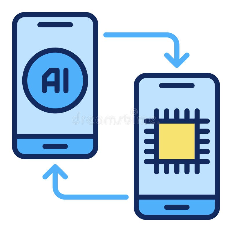 A Pair of AI Smartphones Vector Artificial Intelligence in Phones ...