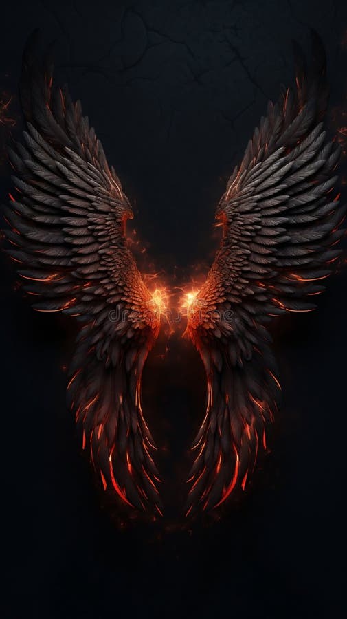 Pair of Angel Wings with Glowing Light. Generative Ai Stock ...