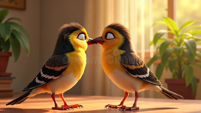 Two Birds Sharing a Moment stock video. Video of black - 357340865