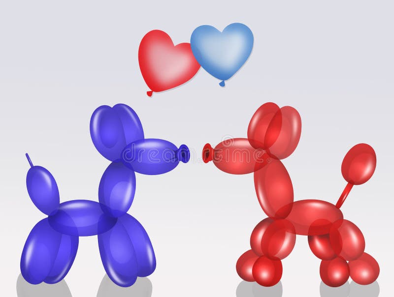Pair of Balloons in the Shape of a Dog Stock Illustration ...