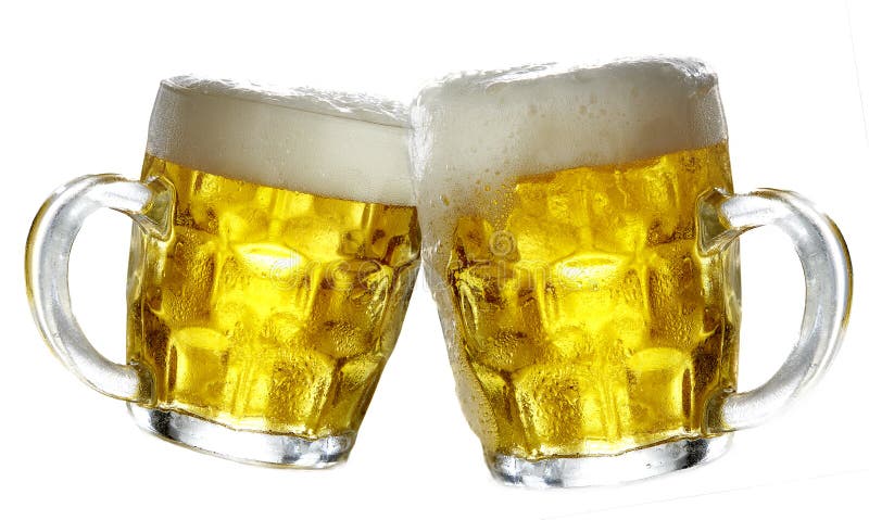 Pair of Beer Glasses Making a Toast Stock Photo - Image of glass ...