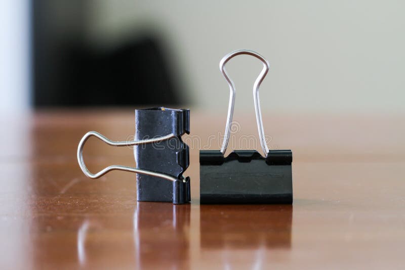 A pair of binder clips stock photo. Image of closeup - 221262368