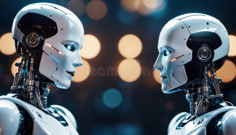 A Pair of Bionic Robots Opposite Each Other. Future Technologies ...