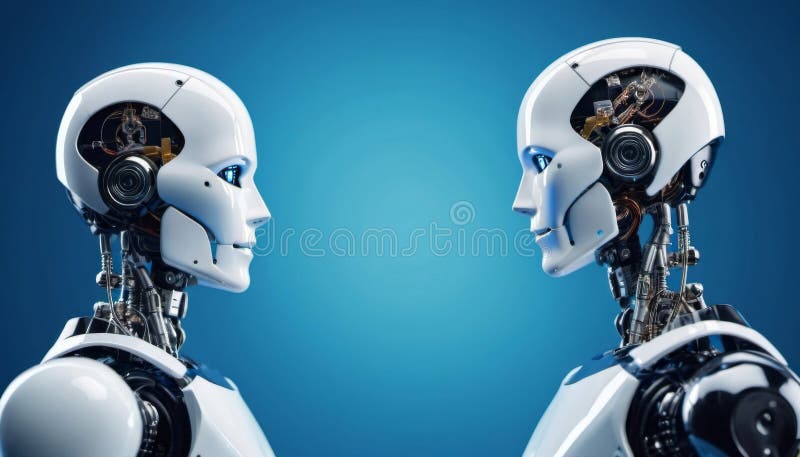 A Pair of Bionic Robots Opposite Each Other. Future Technologies ...
