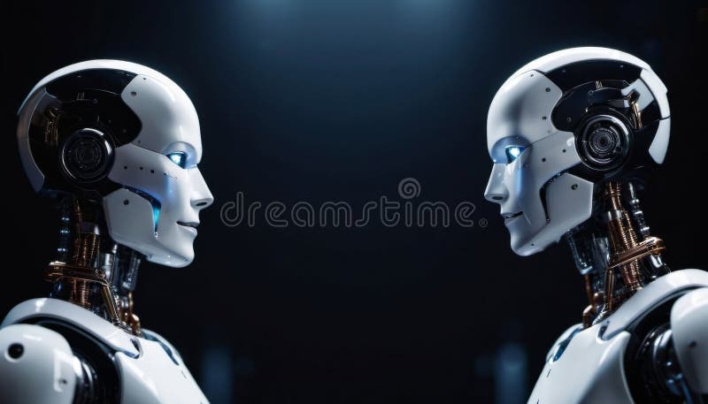 A Pair of Bionic Robots Opposite Each Other. Future Technologies ...