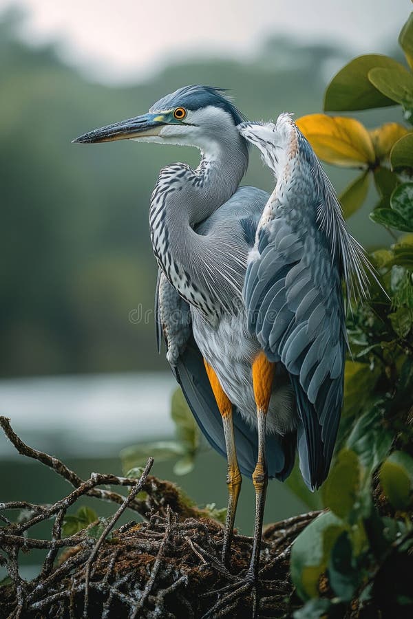 A Pair of Birds Resting on the Limb of a Tree, Surrounded by Foliage ...