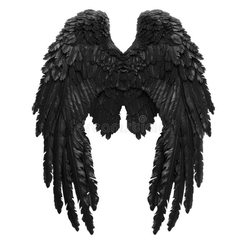 A Pair of Black Angel Wings Stock Photo - Illustration of love, divine ...
