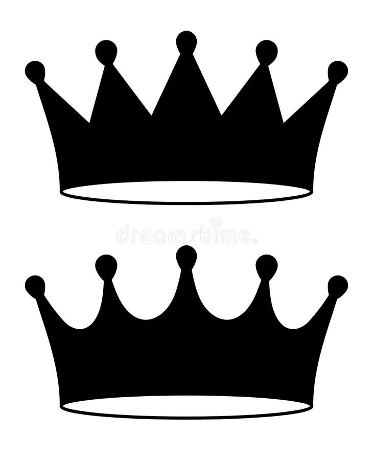 Pair of Black Crown Icon in Flat Style, Illustration for Your Logo or ...