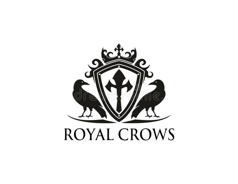 Royal Crows stock vector. Illustration of myth, emblem - 221490182
