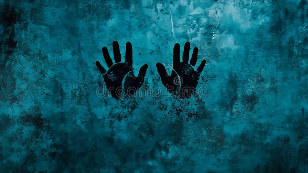 A Pair of Black Hands on a Blue Background Stock Image - Image of ...