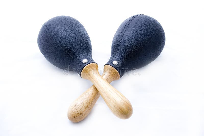 Pair of Black Plastic Maracas Isolated on White Stock Photo - Image of ...