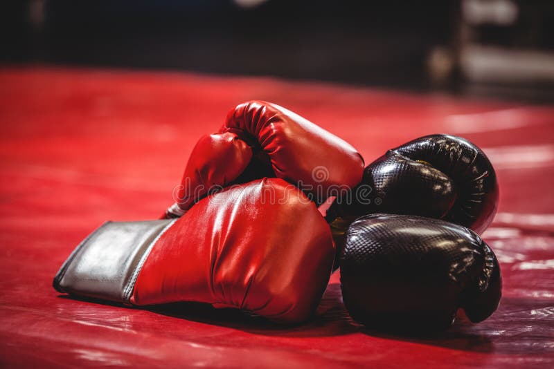 Pair of Black and Red Boxing Gloves Stock Image - Image of boxing ...