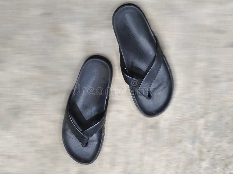 A Pair of Black Rubber Sandals Stock Image - Image of sandals, pair ...
