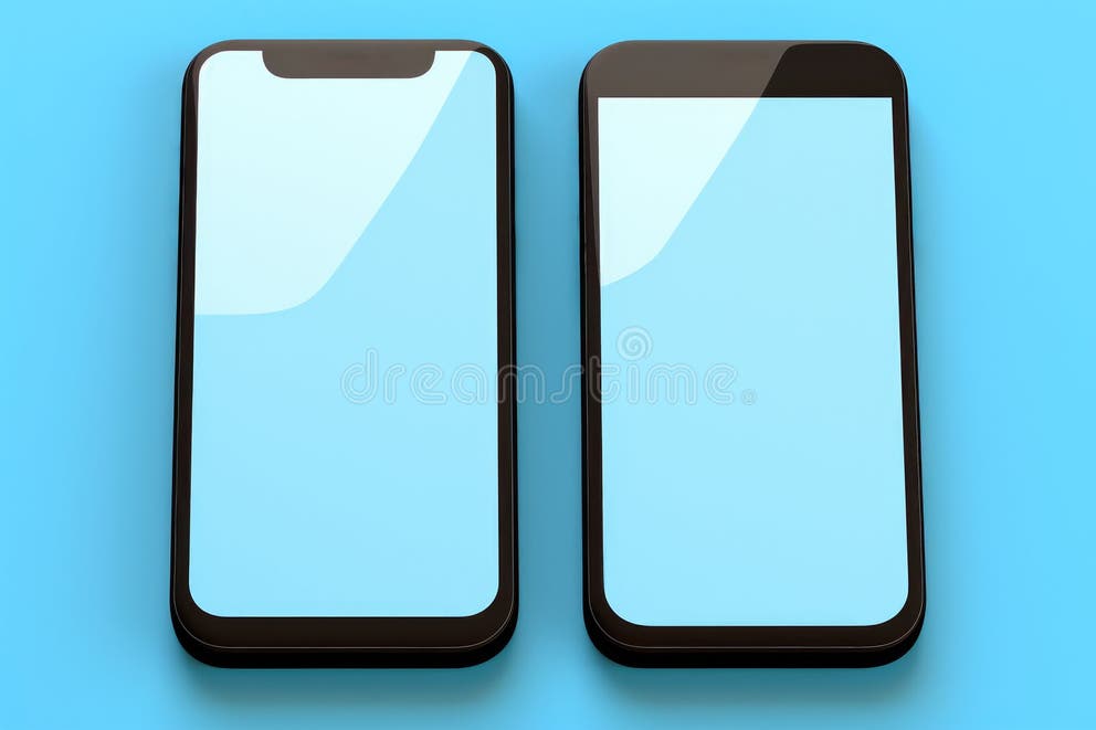 Pair of Black Smart Phones stock photo. Image of device - 300774032