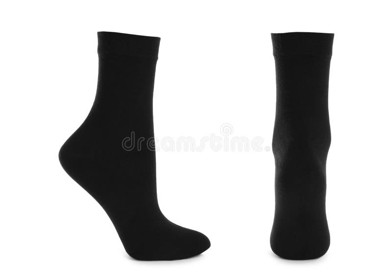 Pair of Black Socks Isolated on White Stock Photo - Image of stocking ...