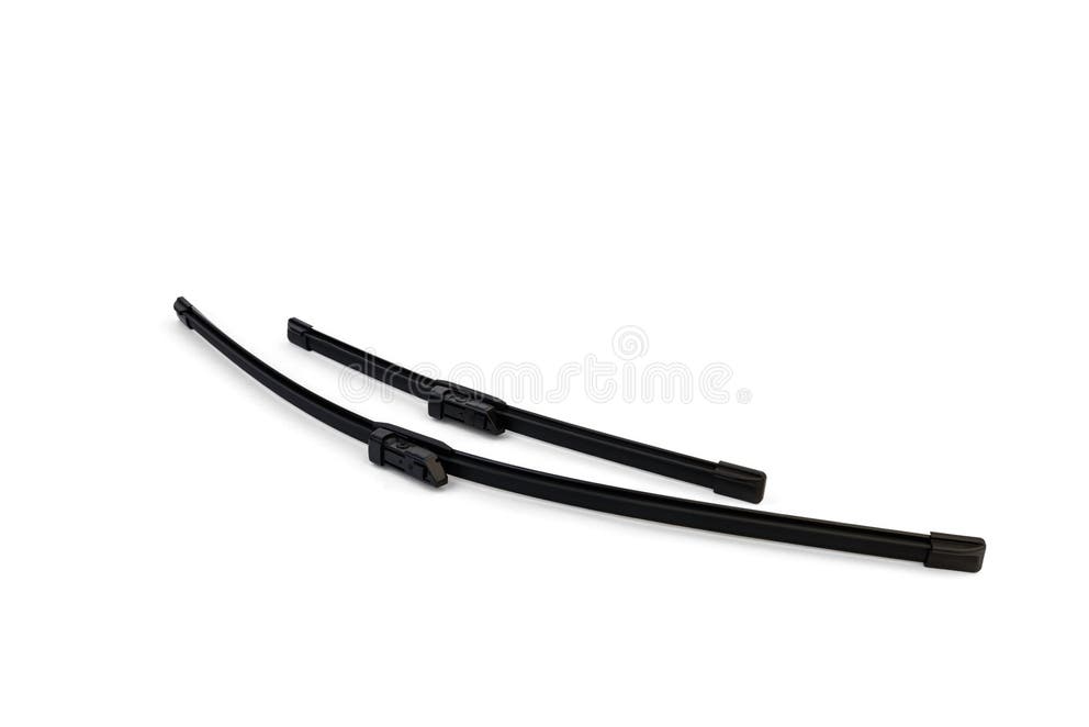 Pair of Black Windshield Wipers on White Background. Stock Image ...