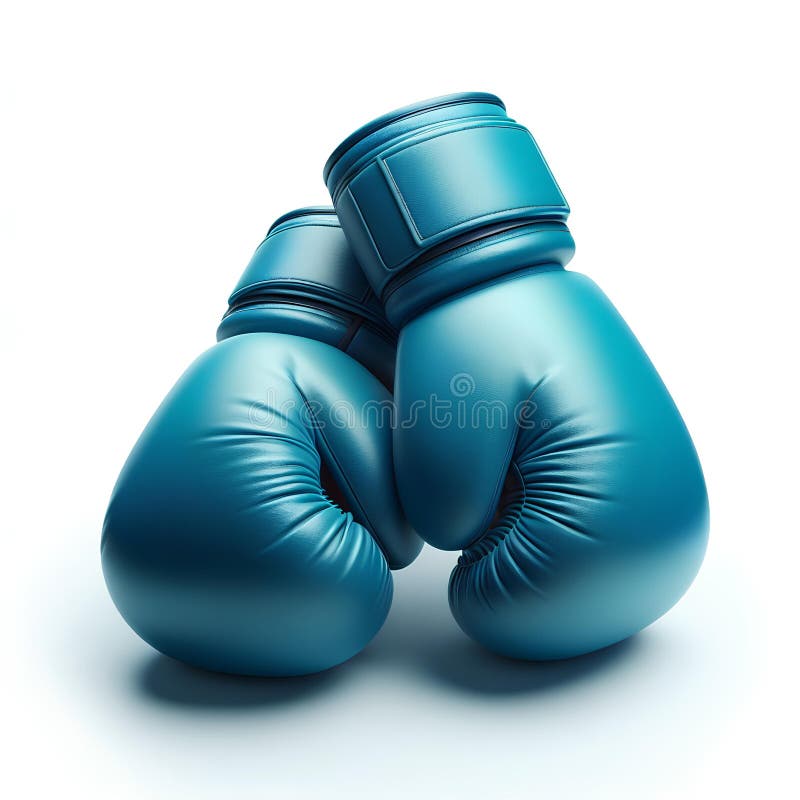 Pair of Blue Boxing Gloves Isolated on White Stock Illustration ...