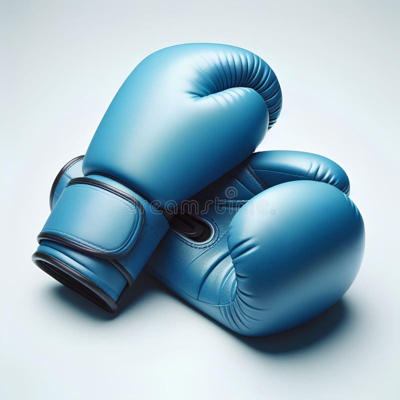 Pair of Blue Boxing Gloves Isolated on White Stock Illustration ...