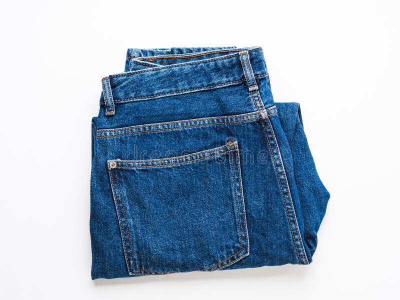 Pair of Denim Jeans on White Background Stock Photo - Image of female ...