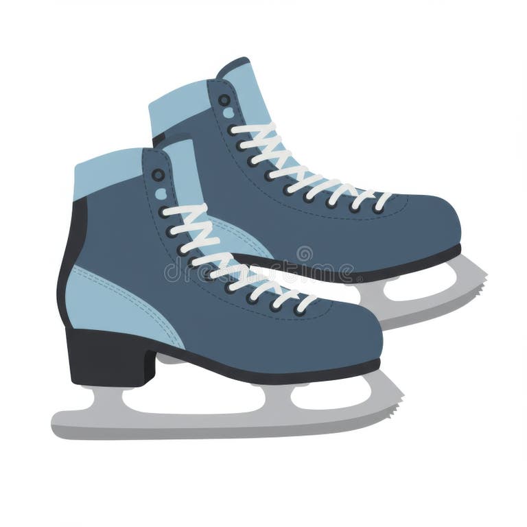 Pair of Blue Ice Skates Illustration Stock Illustration - Illustration ...