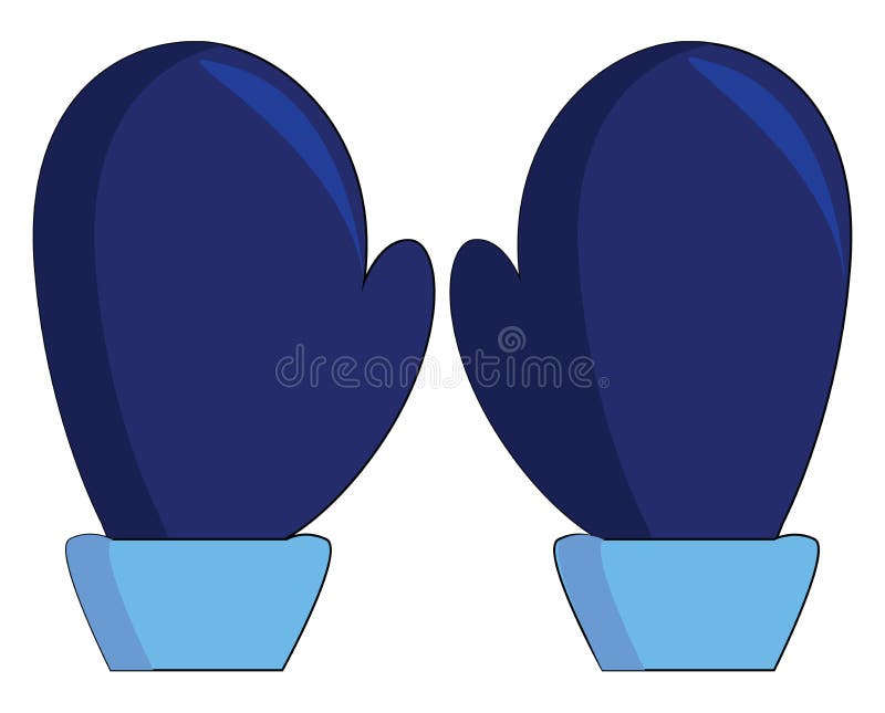 A Blue Mittens, Vector or Color Illustration Stock Illustration ...