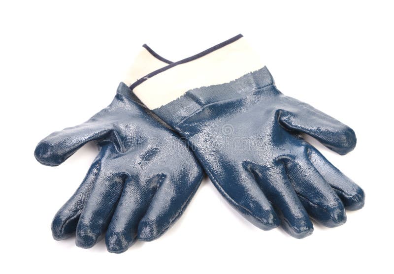 Pair of Blue Rubber Gloves. Stock Image - Image of hand, occupation ...